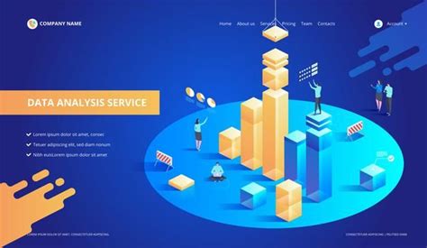 Premium Vector Data Analysis Service Isometric Abstract Illustration