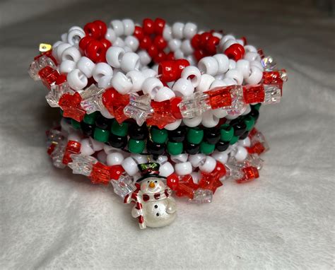 Snowman Rotator Kandi Cuff Etsy