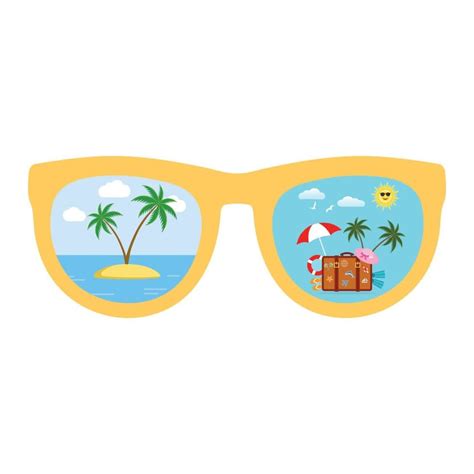 Summer Season The Sea The Beach In Sunglasses Cute Summer Clip Art