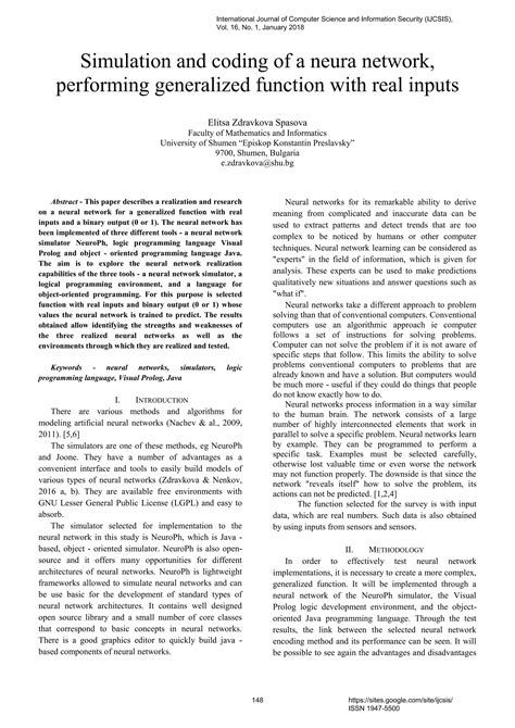 Simulation And Coding Of A Neural Network Performing Generalized