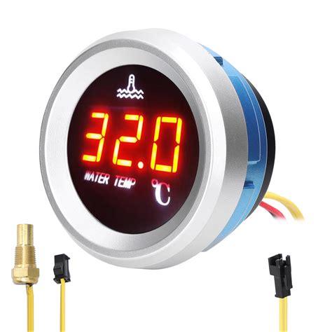 Water 52mm Water Temperature Gauge Car Digital Meter Led Display 9 36v With Temperature Sensor