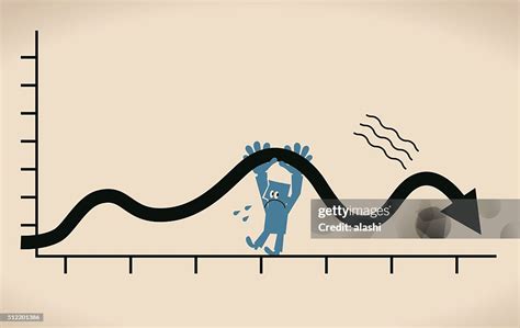 Downfall Arrow Sad Businessman With Graph Indicating A Regression High