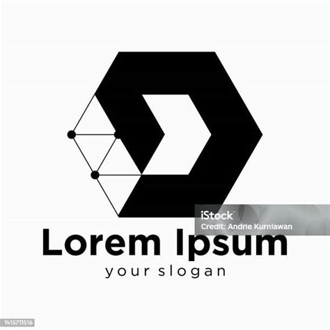 추상 육각형 로고 큐브 선물 상자 로고 빠른 택배 배달 패키지 로고 디자인 벡터 이동 알파벳 D에 대한 스톡 벡터 아트 및 기타