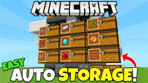 Minecraft Upgradeable Multi Item Storage System Easy Tutorial Minecraft Bedrock And Java Youtube