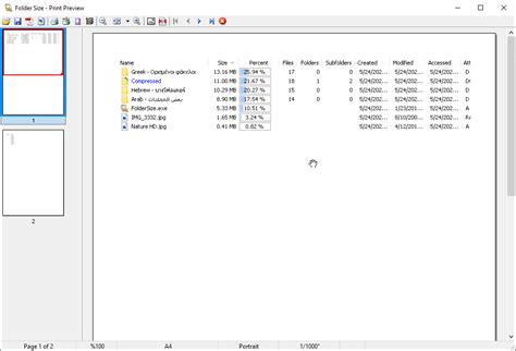 Folder Size Screen Shots