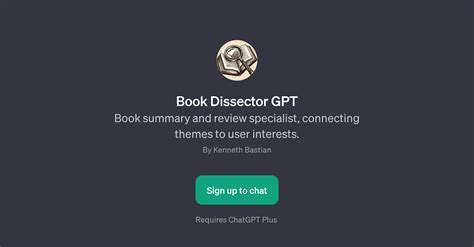 Book Dissector Gpt Ai Tool For Book Analysis