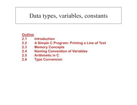 Pdf Data Types Variables Constants Ashikurbuetacbd · Data Types Variables Constants