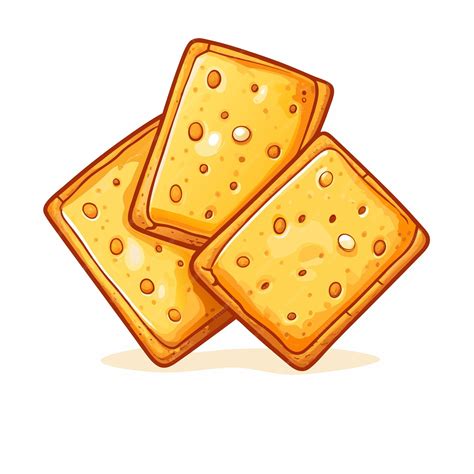 Cheese Crackers Food Art Illustration Vector Premium Ai Generated Vector