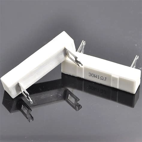10pcs 1 9 Ohm 30w High Power Resistor Non Inductive Ceramic Cement Resistor For Audio Frequency