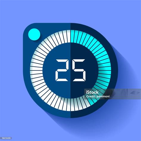 스톱 워치 타이머 색상 배경에 라운드 플랫 스타일에서 아이콘 스포츠 시계입니다 25 초입니다 비즈니스 프로젝트에 대 한 벡터 디자인 요소 계시기에 대한 스톡 벡터 아트 및