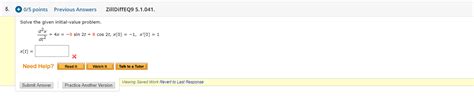 solved solve the given initial value