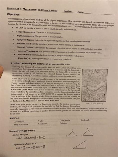 Solved Physics Lab Measurement And Error Analysis Chegg