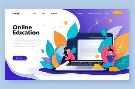 premium photo web page design template for online education distance