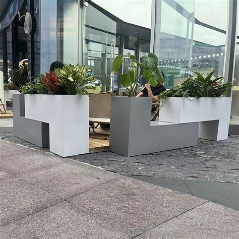 户外新款l型花箱铁艺外摆落地式花坛奶茶店专用花坛花架隔断定制虎窝淘