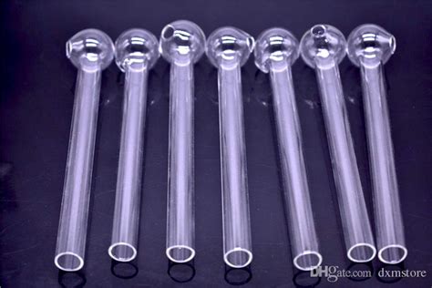 Durable 15cm Clear Glass Oil Burner Pipe Thick Pyrex Oil Burner Pipe