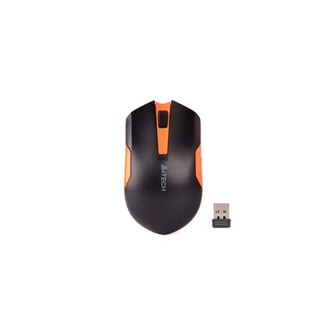 A4tech G3 200n V Track Optical Sensor Wireless Black Orange Mouse