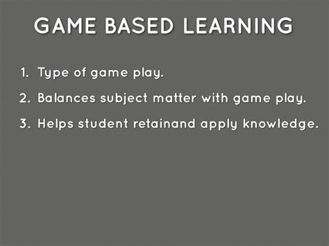 Game Based Learning In The Classroom By Crichardson