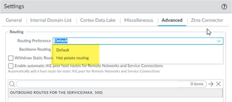 Configure Routing Preferences