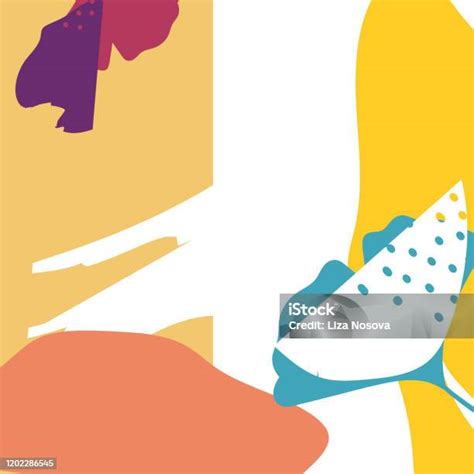 흰색 배경에 화려한 브러시 스트로크와 추상적 인 가을 디자인 현대 포스터 브로셔 인사말 카드 템플릿 10월에 대한 스톡 벡터