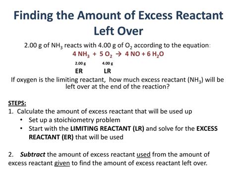 How To Determine Limiting And Excess Reactant