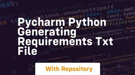 Pycharm Python Generating Requirements Txt File YouTube