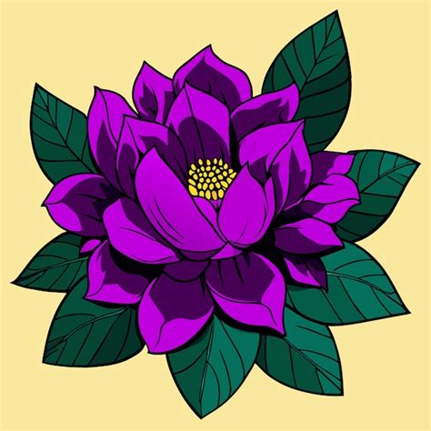 Premium Vector Purple Flower And Leaf Vector Illustration