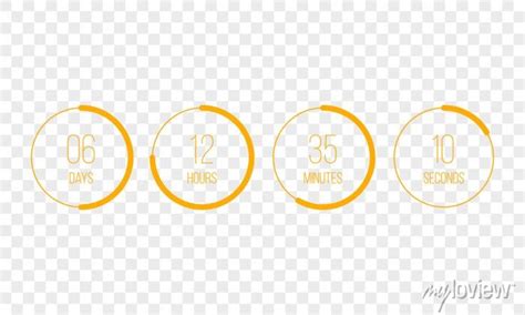Vector Countdown Clock Counter Timer Ui Digital Count Down Circle • Wall Stickers Under