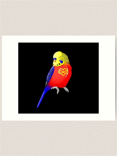 Polyam Pride Budgie Infinity Heart Flag Art Print For Sale By