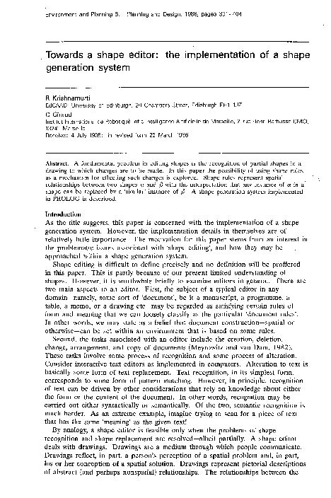 Pdf Towards A Shape Editor The Implementation Of A Shape Generation