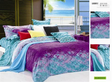Purple And Blue Bedding Set For A Cozy Bedroom