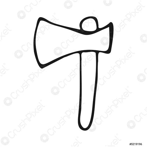 Axe Hand Drawn In Black Outline Stock Vector 5219196 Crushpixel