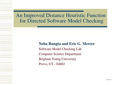 Ppt An Improved Distance Heuristic Function For Directed Software