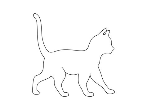 Premium Vector Continuous Single Line Drawing Of Cute Cat Isolated On