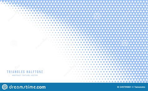 Triangle Halftone Geometric Pattern Vector Smooth Bent Border Blue Background Stock Vector