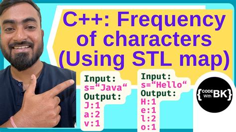 C Program To Find The Frequency Of Characters In A String Using Stl