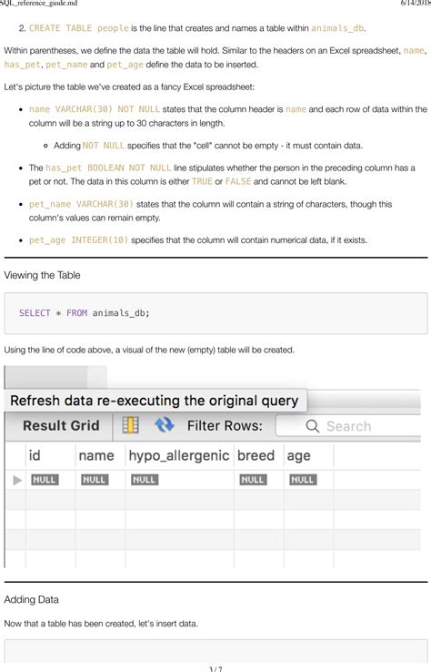 Sql Reference Guide