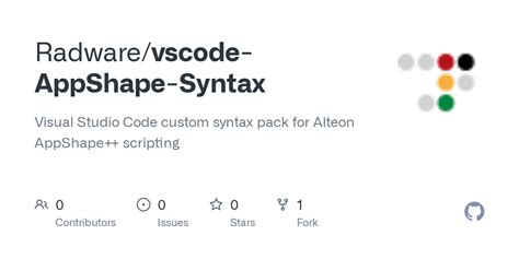 GitHub Radware Vscode AppShape Syntax Visual Studio Code Custom Syntax Pack For Alteon