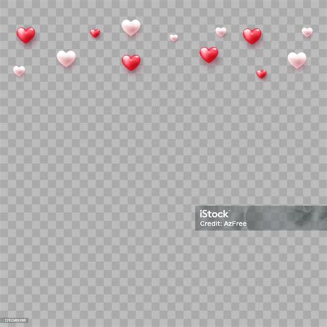 빨간 풍선 심장은 투명 한 배경에 떨어지는 벡터 일러스트레이션 3차원 형태에 대한 스톡 벡터 아트 및 기타 이미지 3차원 형태 개념 공휴일 Istock