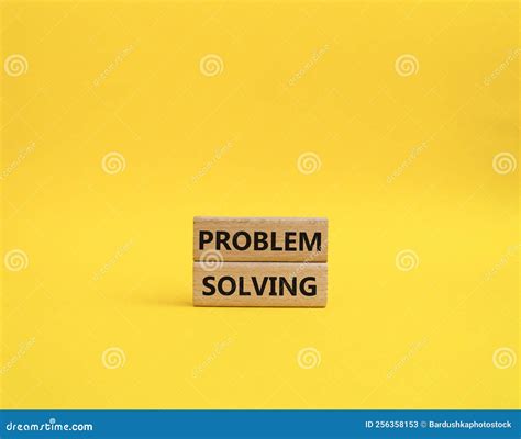 Problem Solving Symbol Concept Word Problem Solving On Wooden Blocks Beautiful Yellow
