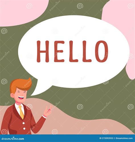 Conceptual Display Hello Business Showcase Used As A Greeting Or To