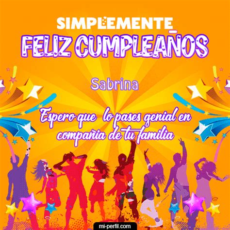 🎂 Simplemente Feliz Cumpleaños Sabrina Tarjetas  Online