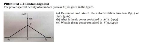 solved problem 4 random signals the power spectral