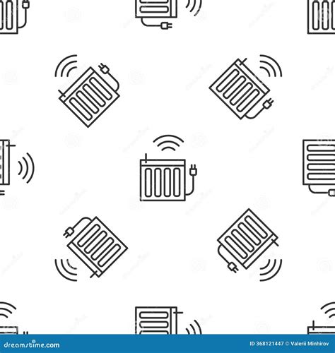 Radiator Seamless Pattern With Radiators On A Blue Background Vector