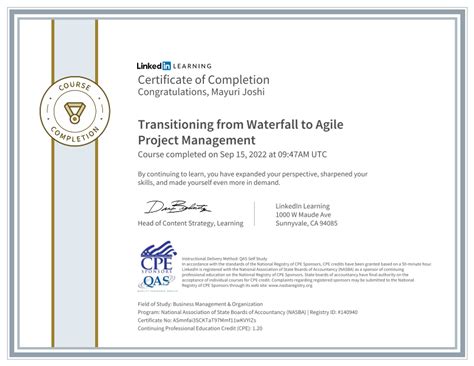 mayuri joshi on linkedin certificate of completion