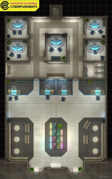 bank lobby [20x32] cyberpunk maps in 2024 dnd world map tabletop