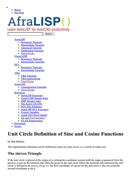Unit Circle Definition Of Sine And Cosine Functions Pdf