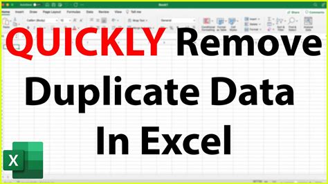 How To Remove Duplicate Data Quickly In Excel Youtube