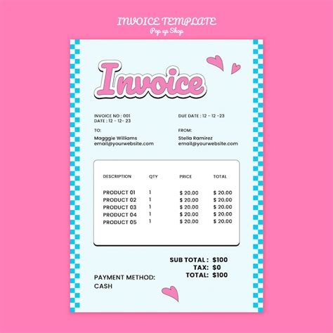 Free Psd Pop Up Shop Invoice Template