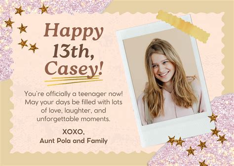 Free To Print And Edit 13th Birthday Card Templates Canva