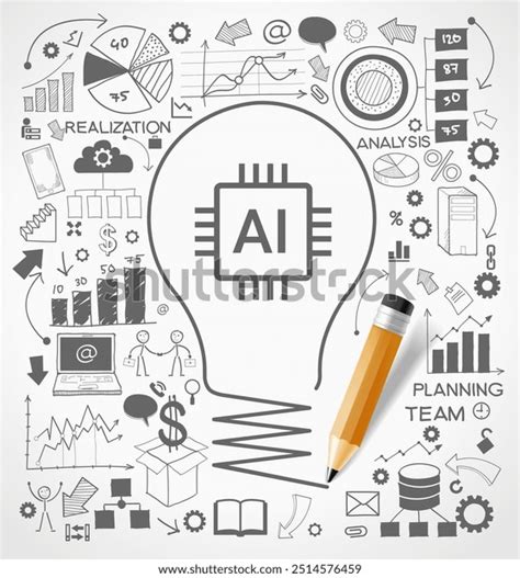 Artificial Intelligence Tool Data Analysis Business Stock Vector